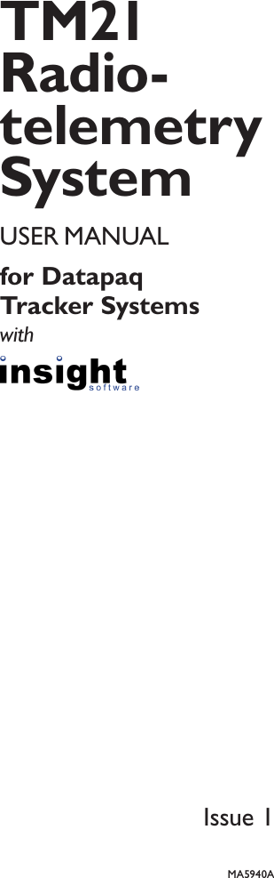 Datapaq TM21 TELEMETRY TRANSCEIVER MODULE User Manual