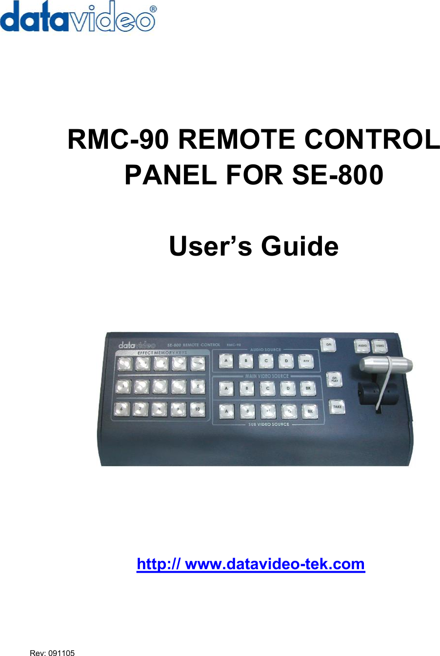 Datavideo Rmc 90 Users Manual