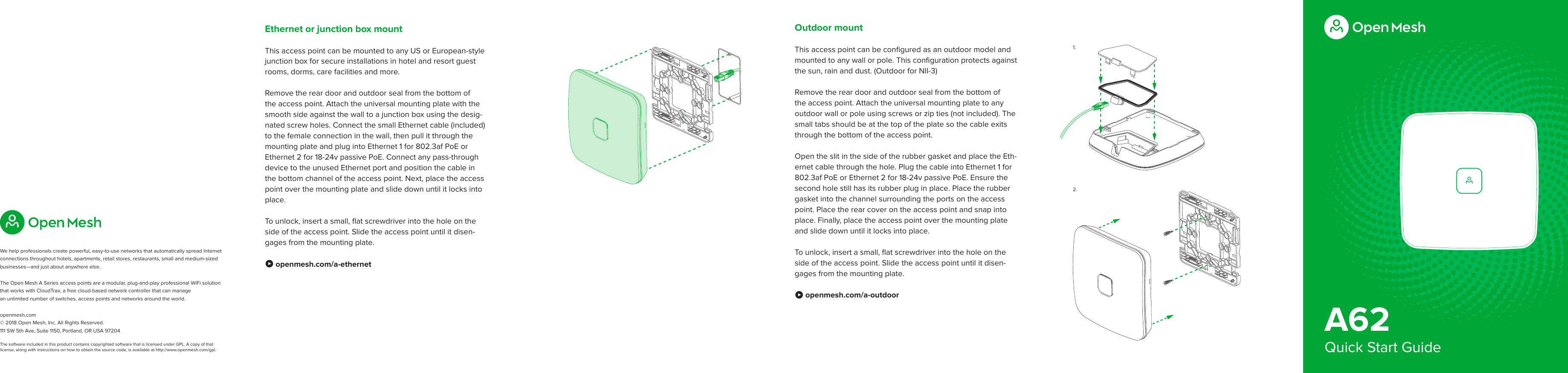 Datto DNWAP62 WiFi Access Point User Manual A62 QSG rev2 0309 1