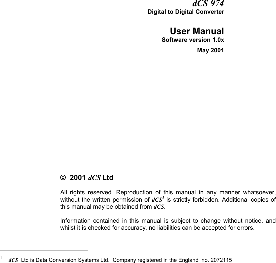 Dcs Computer Hardware 974 Users Manual 124112ma1A1