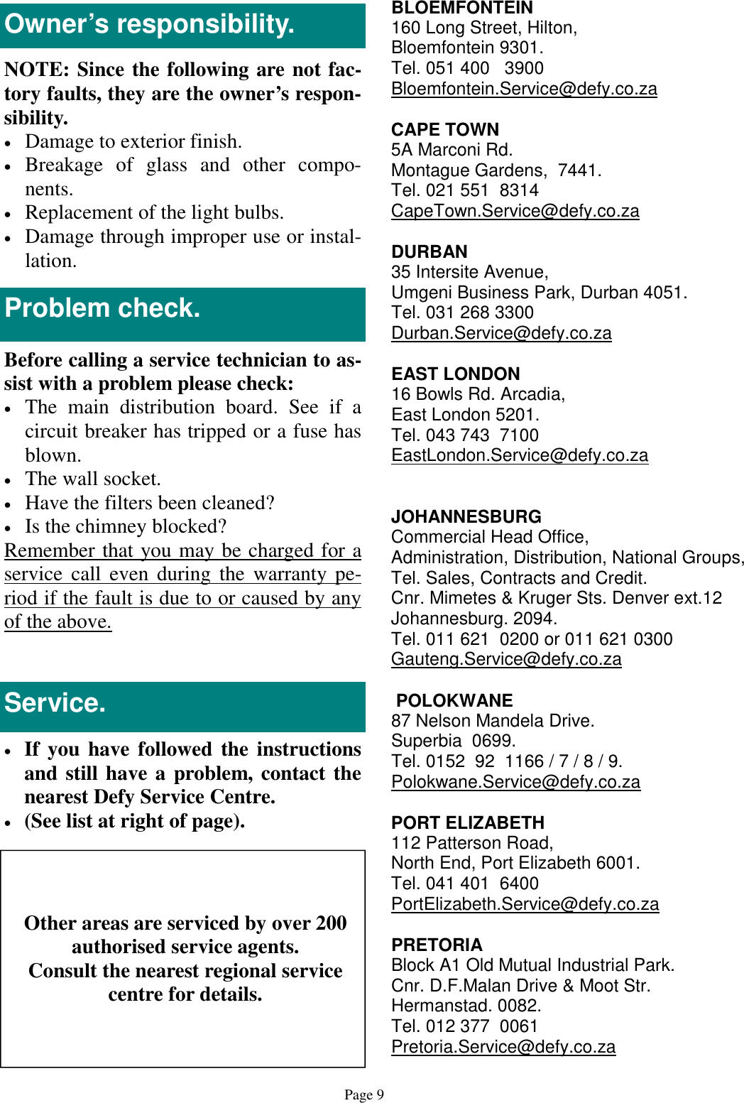 Defy Dch260 Users Manual 066 044 900 PREMIUM CHIMNEY HOOD 2006 2yW