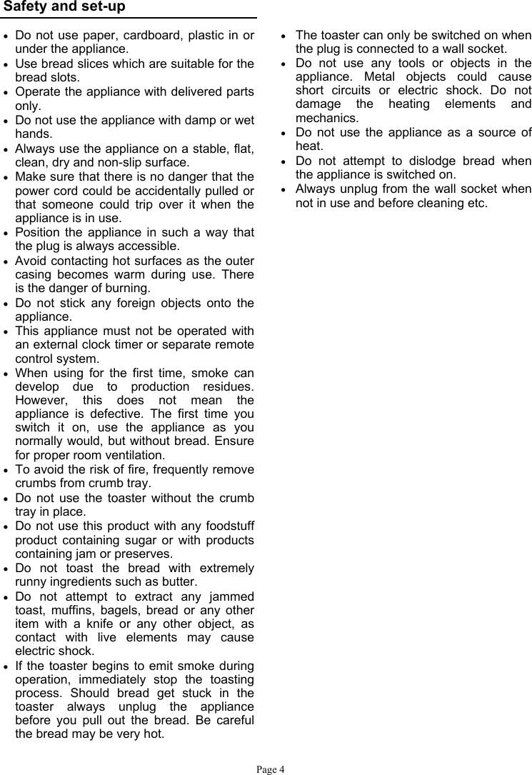 Defy Toaster Ta630 Users Manual