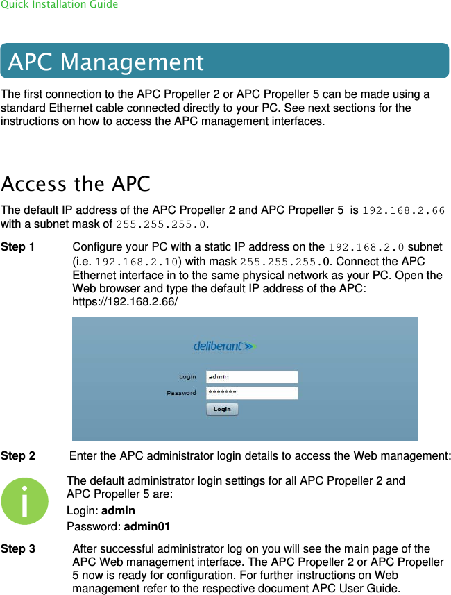 Deliberant APCPROP5 Broadband Digital Transmission System User Manual ...