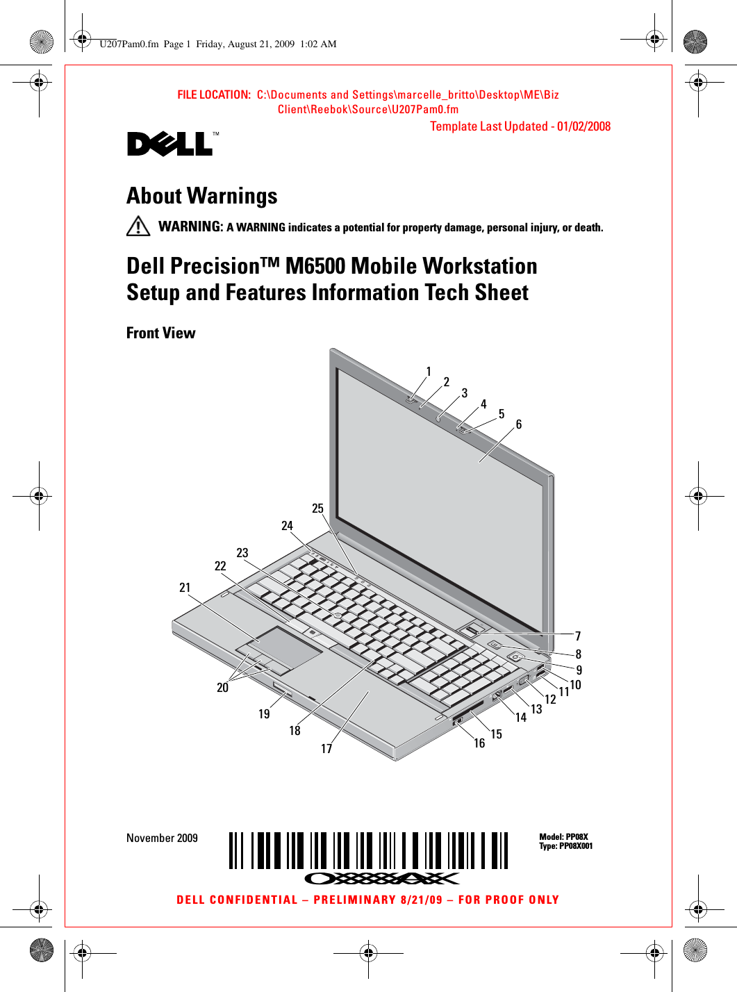 Dell 5880-PP08X001 Notebook PC with RFID transmitter User Manual U207Pam0