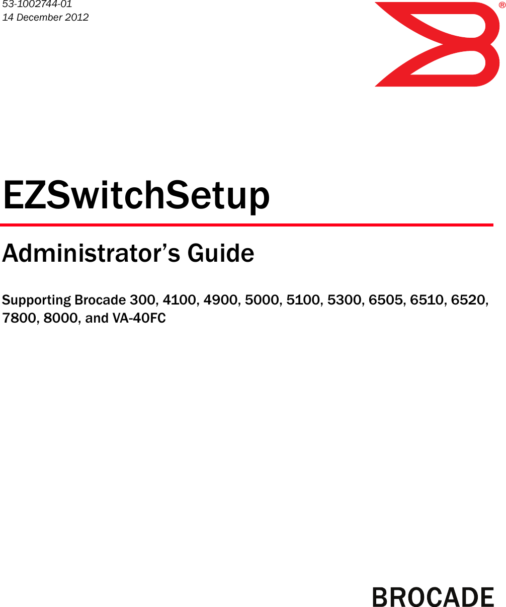 Dell Brocade 5100 Setup Guide EZSwitchSetup Admin 7.1.0