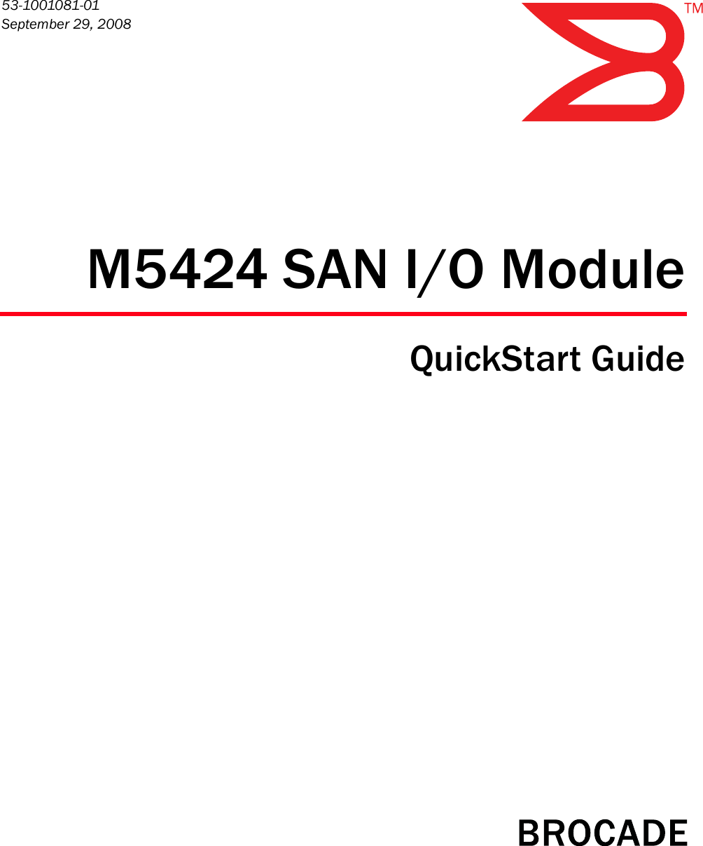 Dell Brocade M5424 Quick Start Guide Blade Server SAN I/O QuickStart