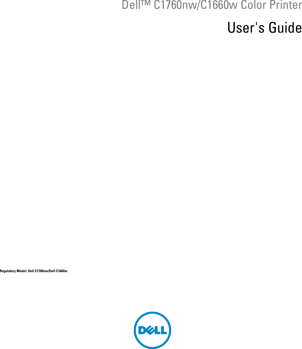 Dell C1760Nw Color Laser Printer Users Manual User's Guide