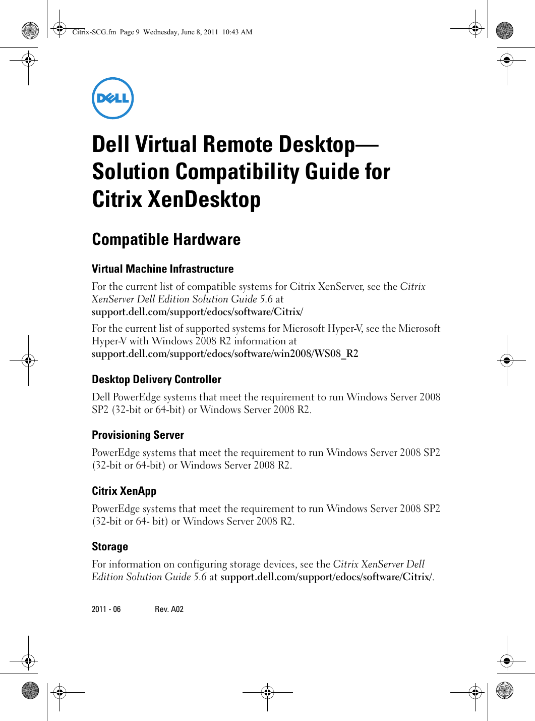 Dell Citrix Software Solution Guide Compatibility
