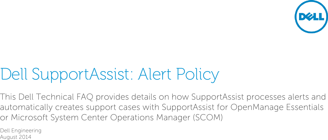 Dell Supportassist Version 2 0 For Openmanage Essentials Technical ...