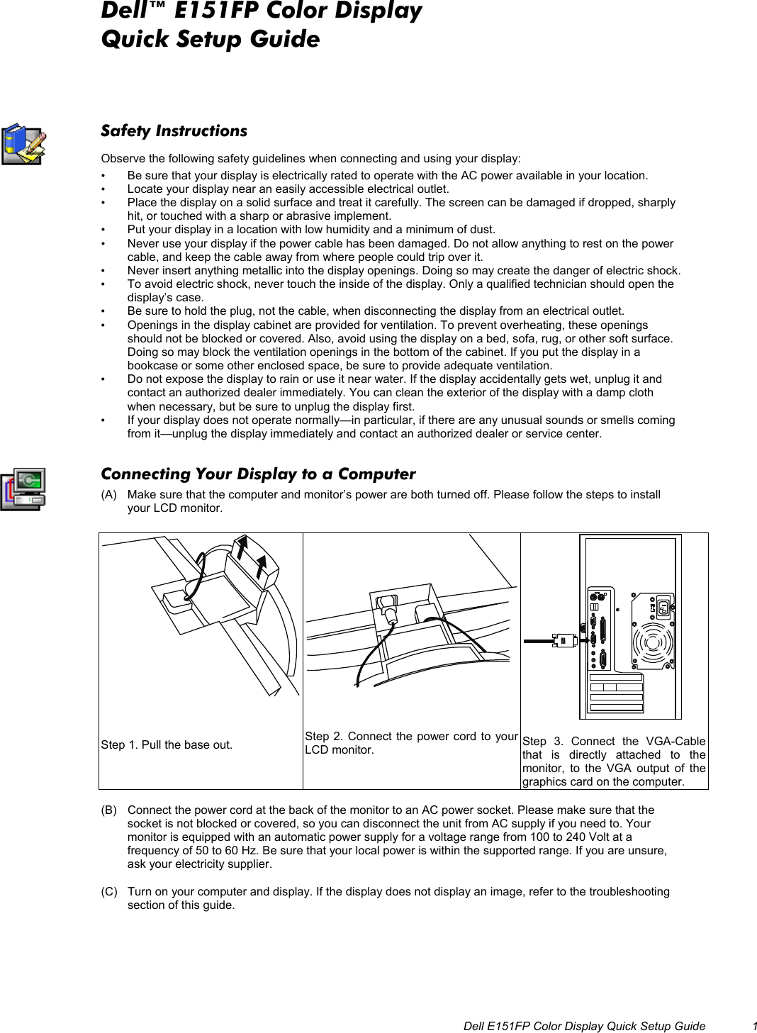 Dell E151Fp Users Manual