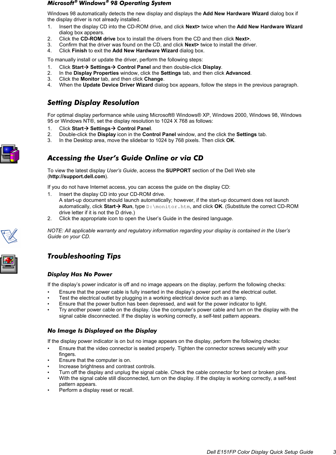 Dell E151Fp Users Manual