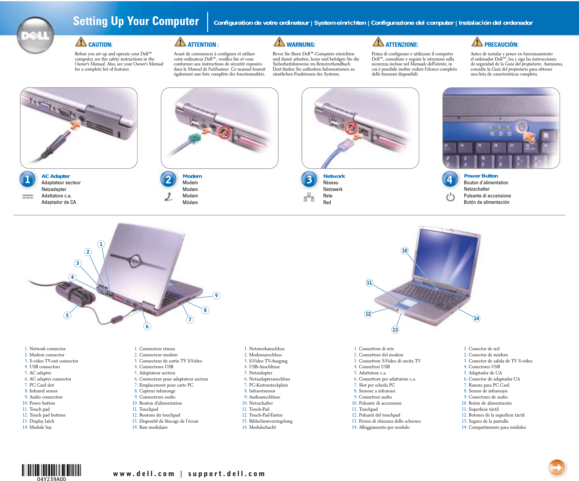 Dell Inspiron 500M Setup Diagram