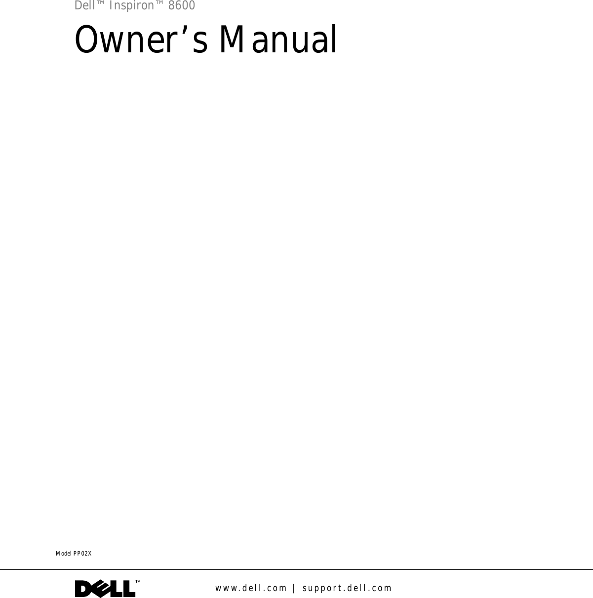 Dell Inspiron 8600 Owners Manual Owner's