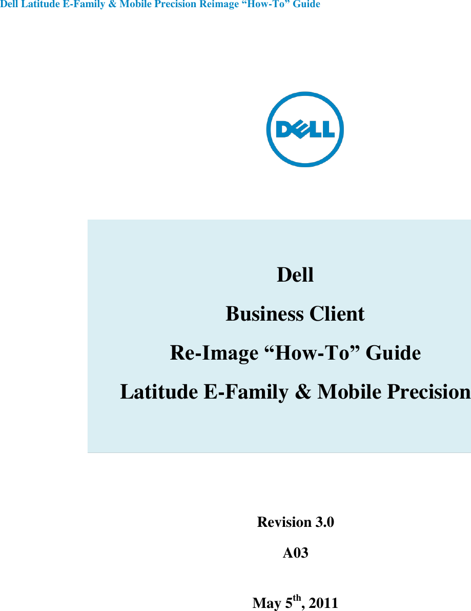 Dell Latitude E4310 Mid 2010 Reference Guide