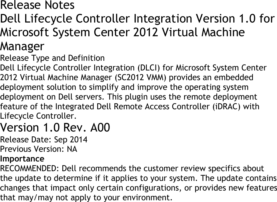 Dell Lifecycle Controller Integration For System Center Virtual Machine Manager Version 1 Owners ...