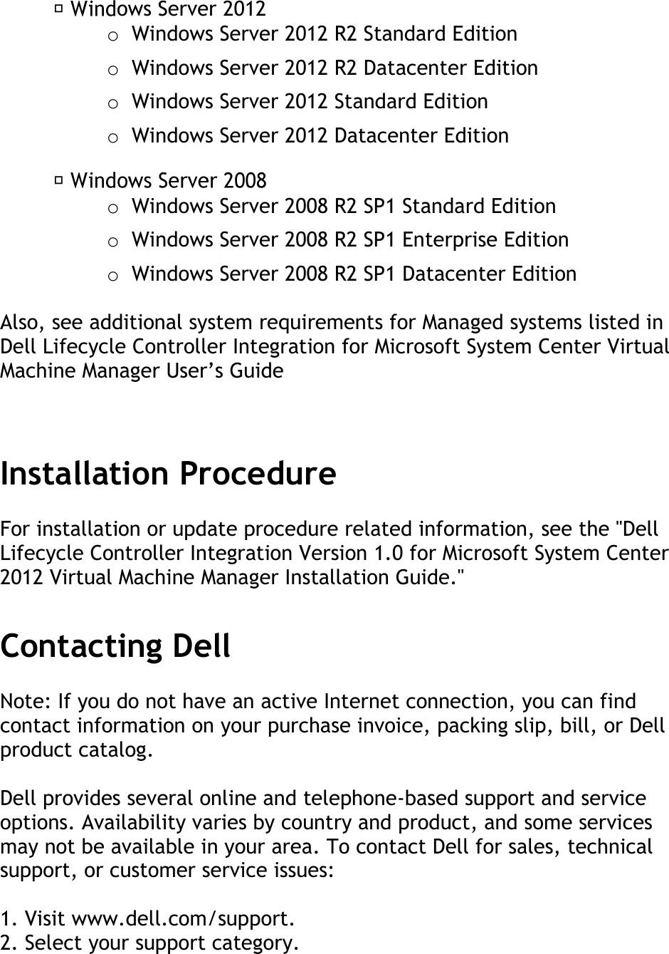 Dell Lifecycle Controller Integration For System Center Virtual Machine Manager Version 1 Owners ...