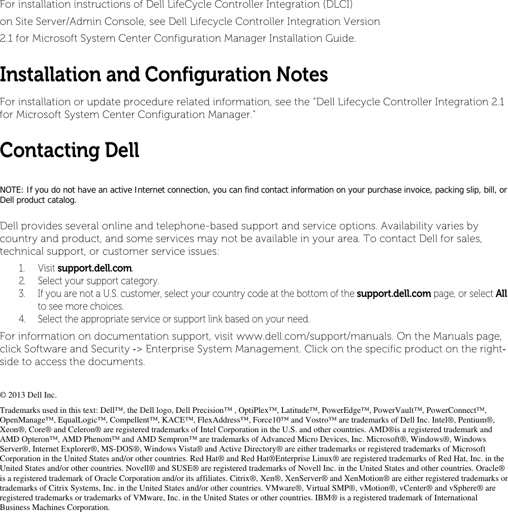 Dell Lifecycle Controller Integration Version 2 1 For Microsoft System Center Configuration ...