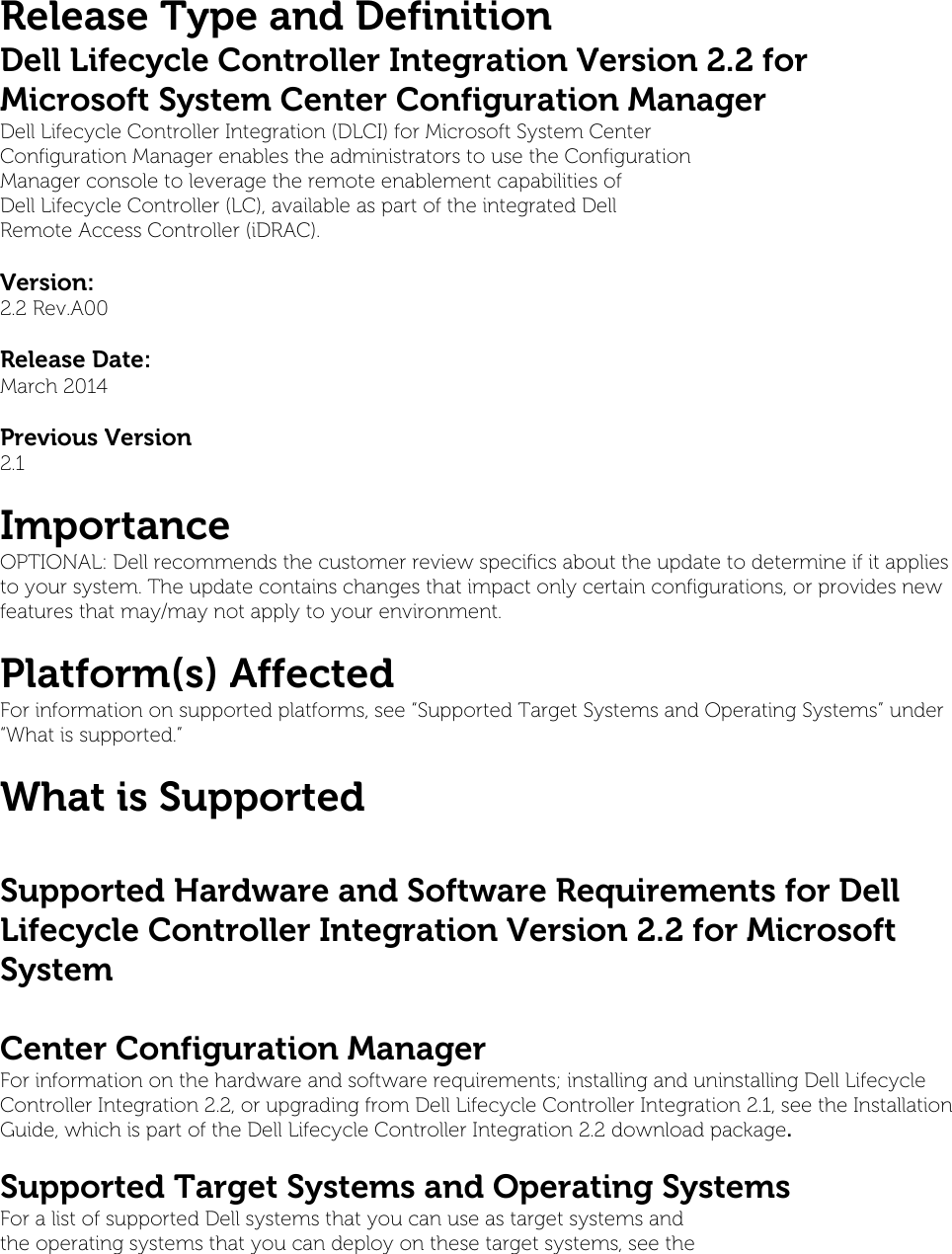 Dell Lifecycle Controller Integration Version 2 For Microsoft System Center Configuration ...