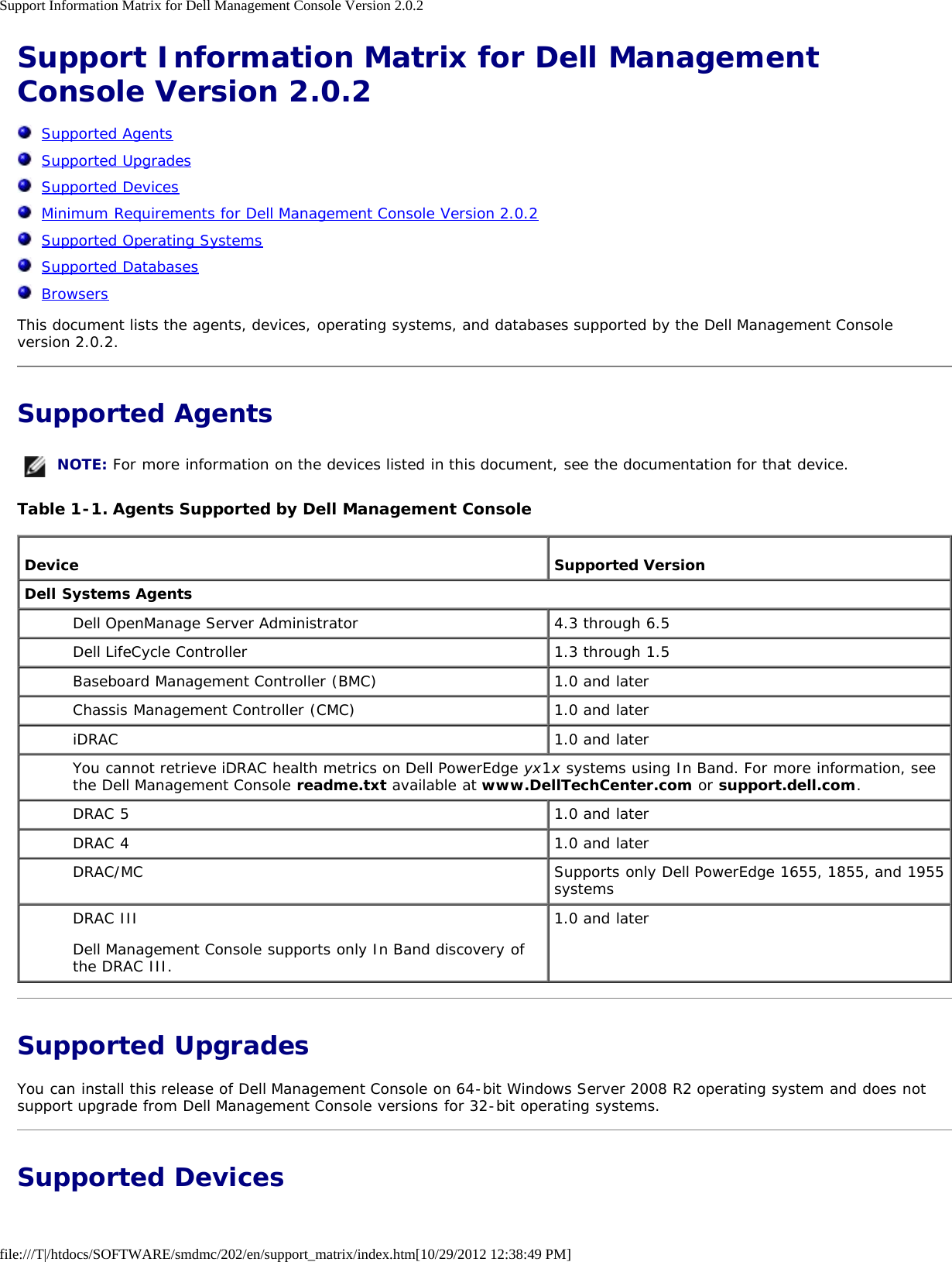 Dell Management Console Version 2 0 Quick Reference Guide 2.0.2 Support ...