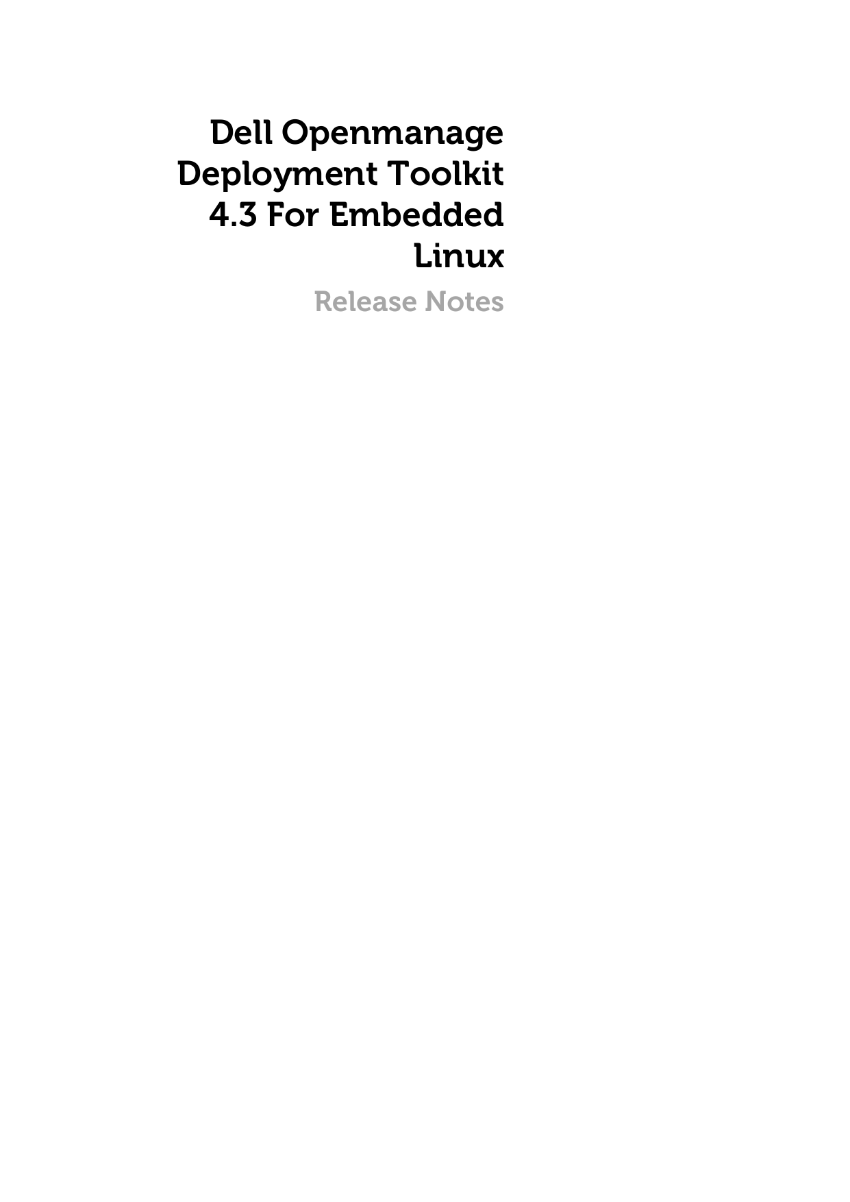 Dell Openmanage Deployment Toolkit Version 4 3 Owners Manual 4.3 Linux ...