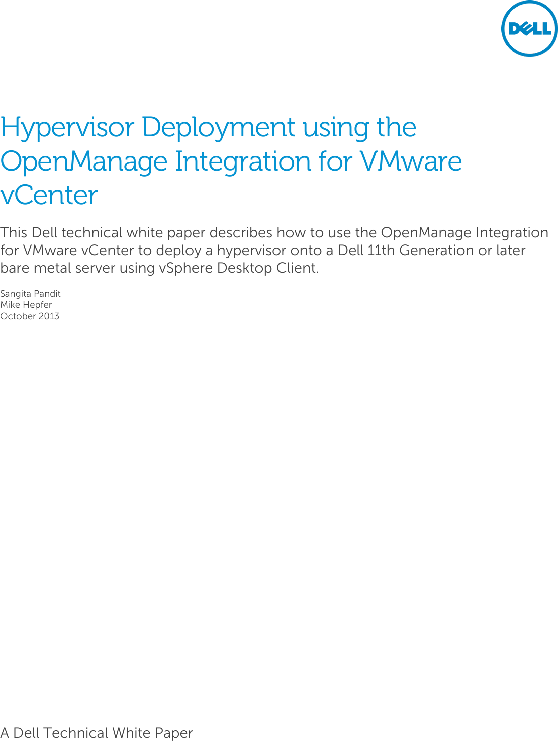 Dell Openmanage Integration For Vmware Vcenter 2 0 Deployment Guide