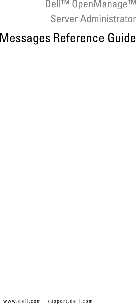 Dell Openmanage Server Administrator Version 6 0 3 Quick Reference ...