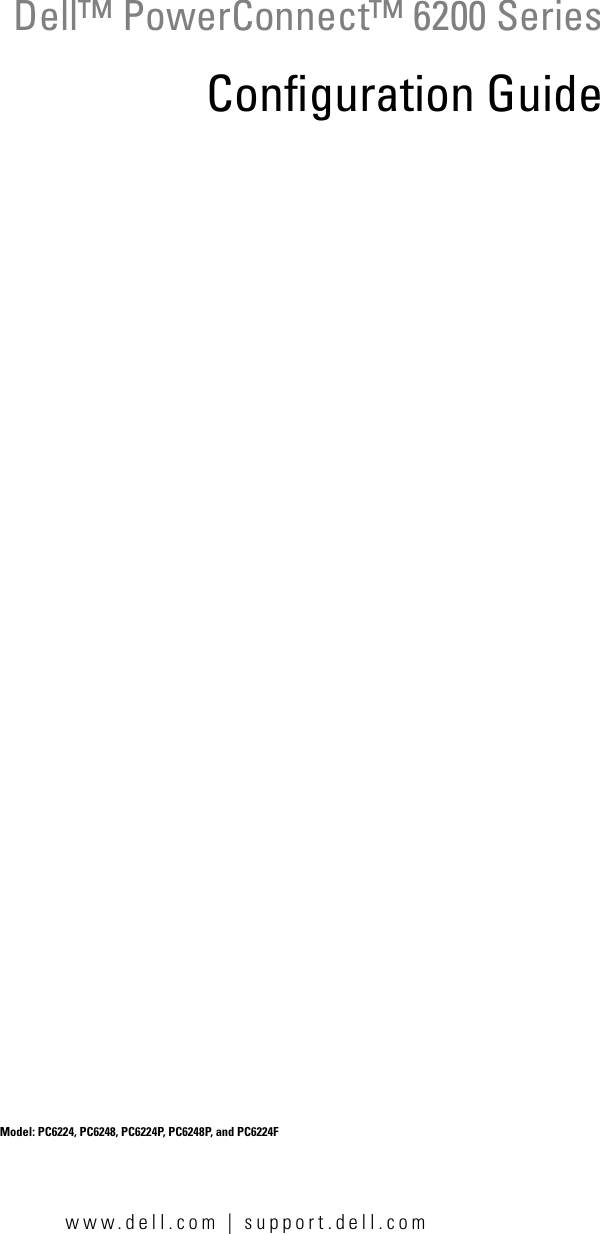 Dell Powerconnect 6248P Quick Reference Guide Configuration