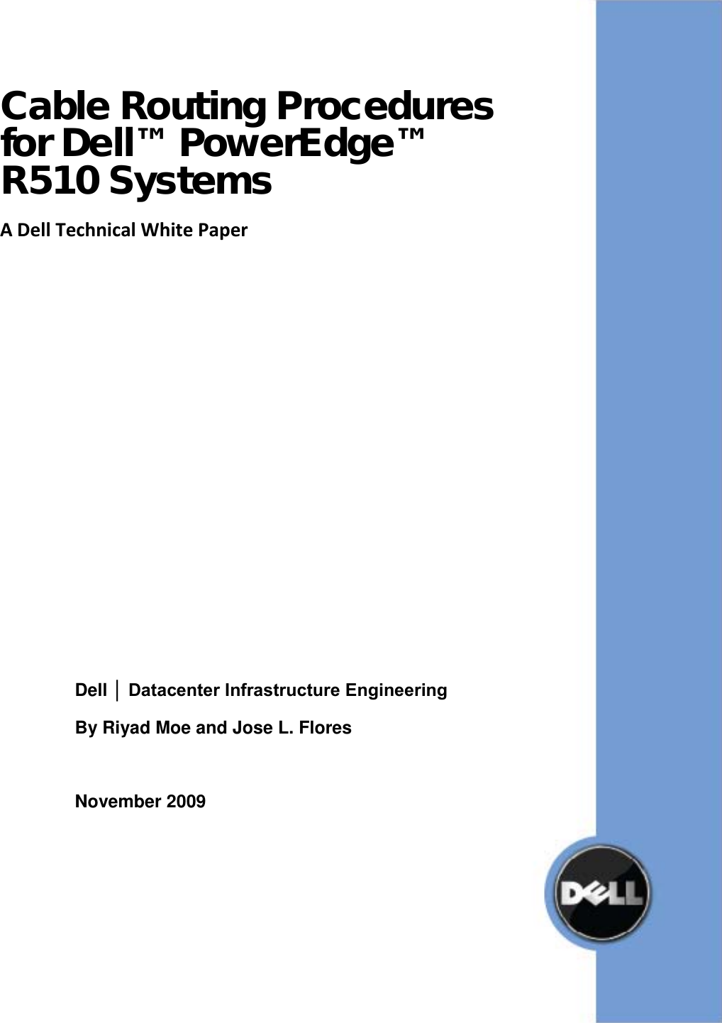 Dell Poweredge Rack Enclosure 2420 Cabling R510 White Paper
