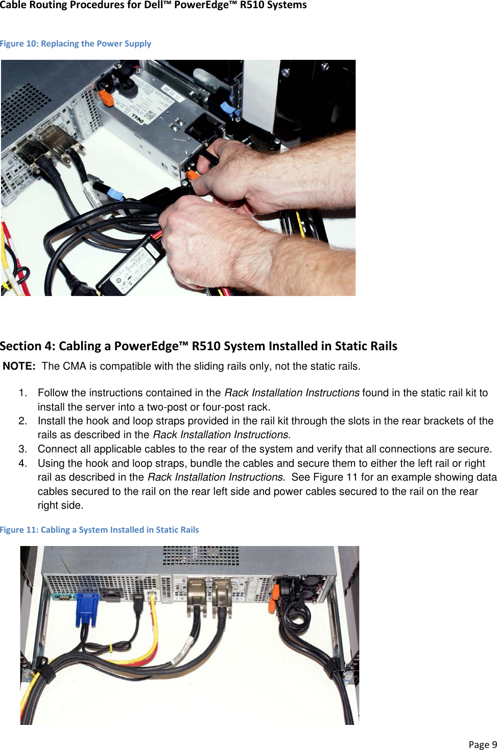Dell Poweredge Rack Enclosure 2420 Cabling R510 White Paper
