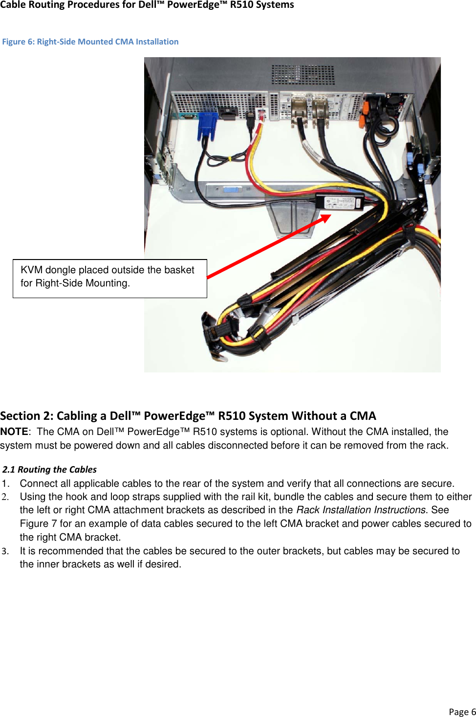 Dell Poweredge Rack Enclosure 2420 Cabling R510 White Paper