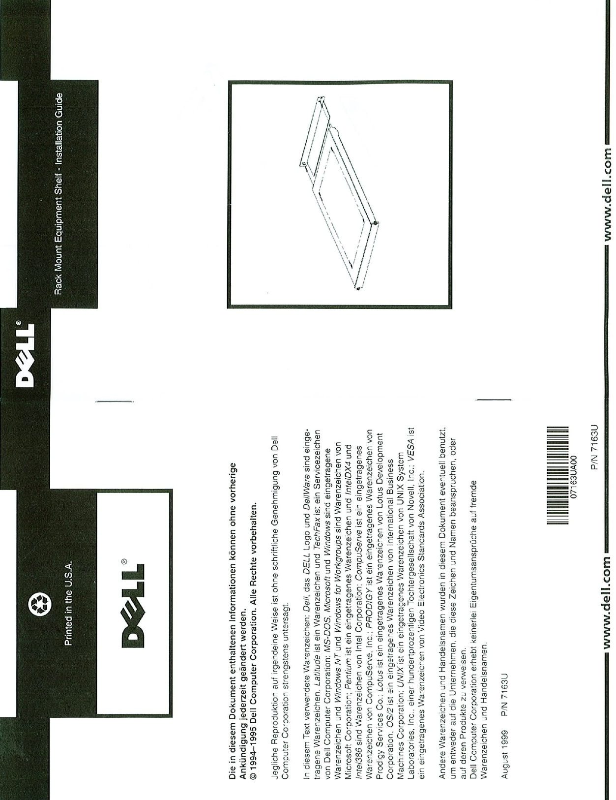 Dell Poweredge Rack Enclosure 4820 Setup Guide Mounting Equipment Shelf