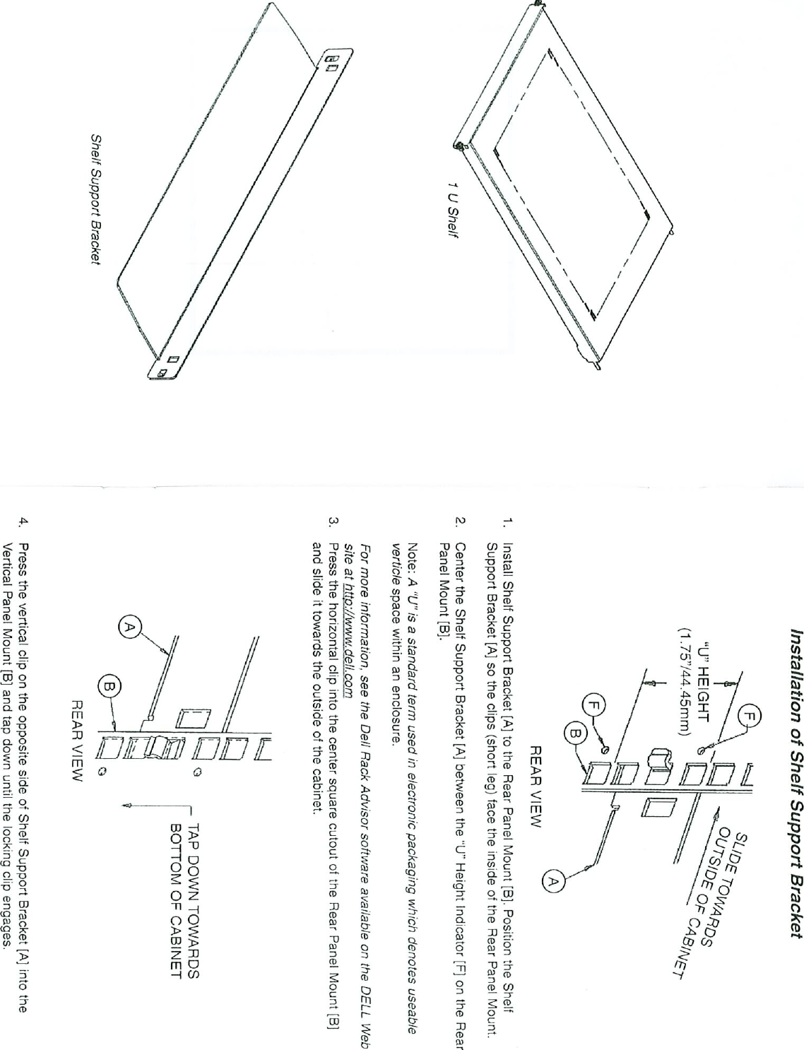Dell Poweredge Rack Enclosure 4820 Setup Guide Mounting Equipment Shelf