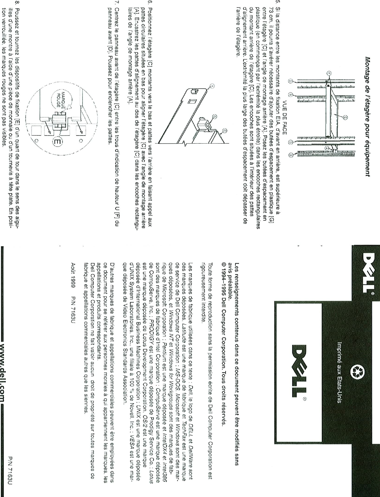 Dell Poweredge Rack Enclosure 4820 Setup Guide Mounting Equipment Shelf