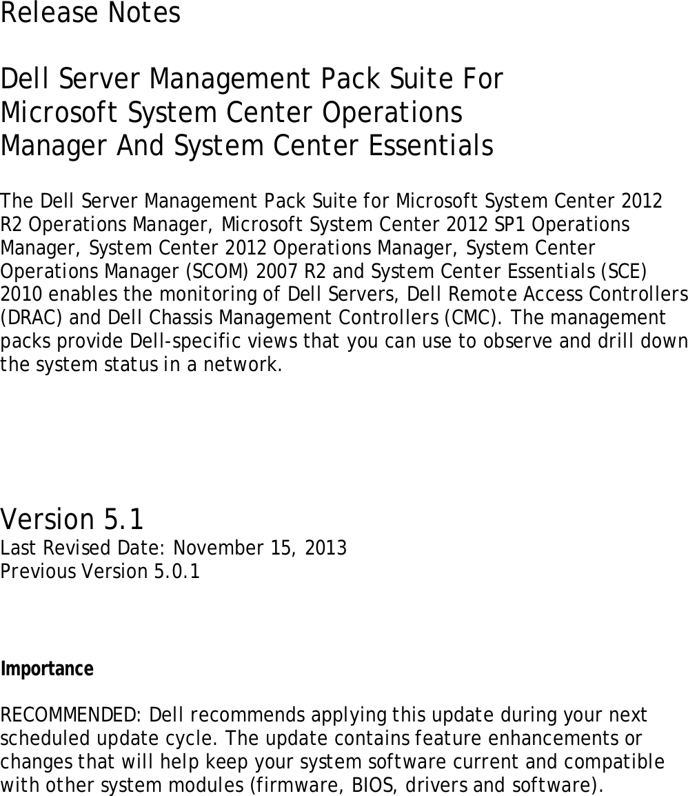 Dell Server Management Pack Suite Version 5 1 For Microsoft System ...