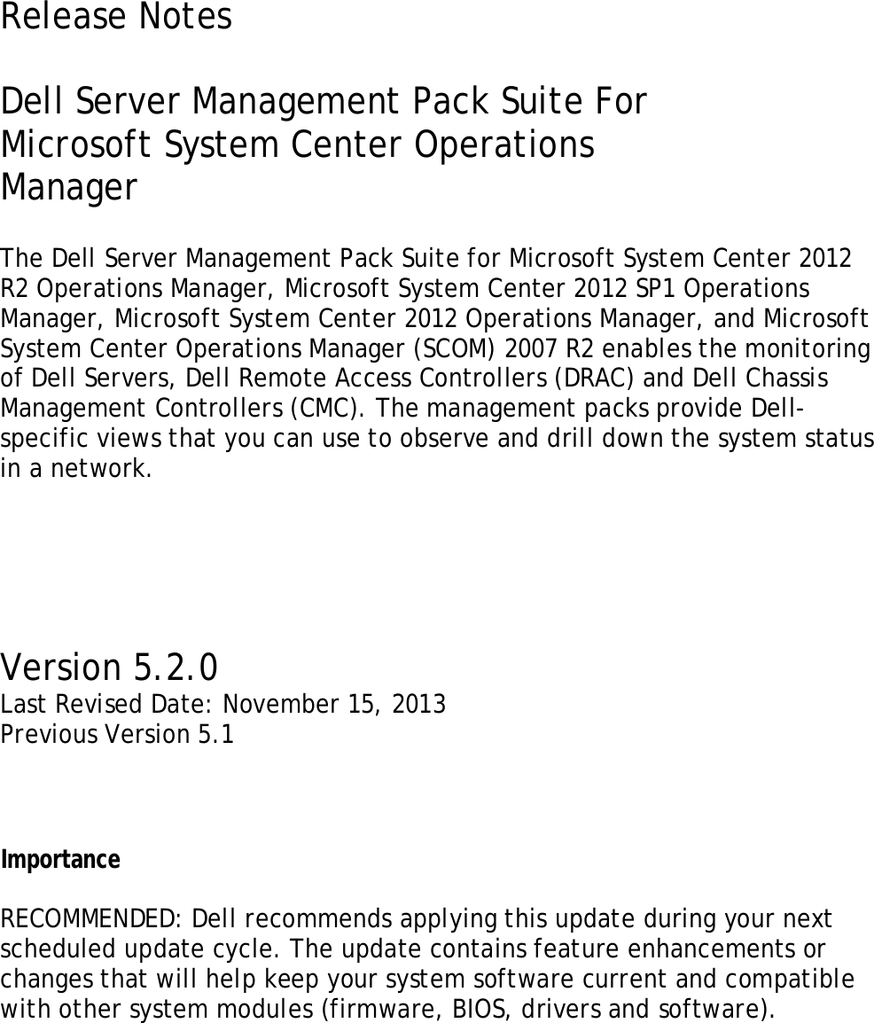 Dell Server Management Pack Suite Version 5 2 0 For Microsoft System ...