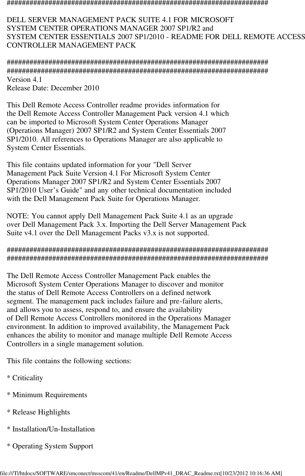 Dell Server Management Pack Version 4 1 For Microsoft System Center ...