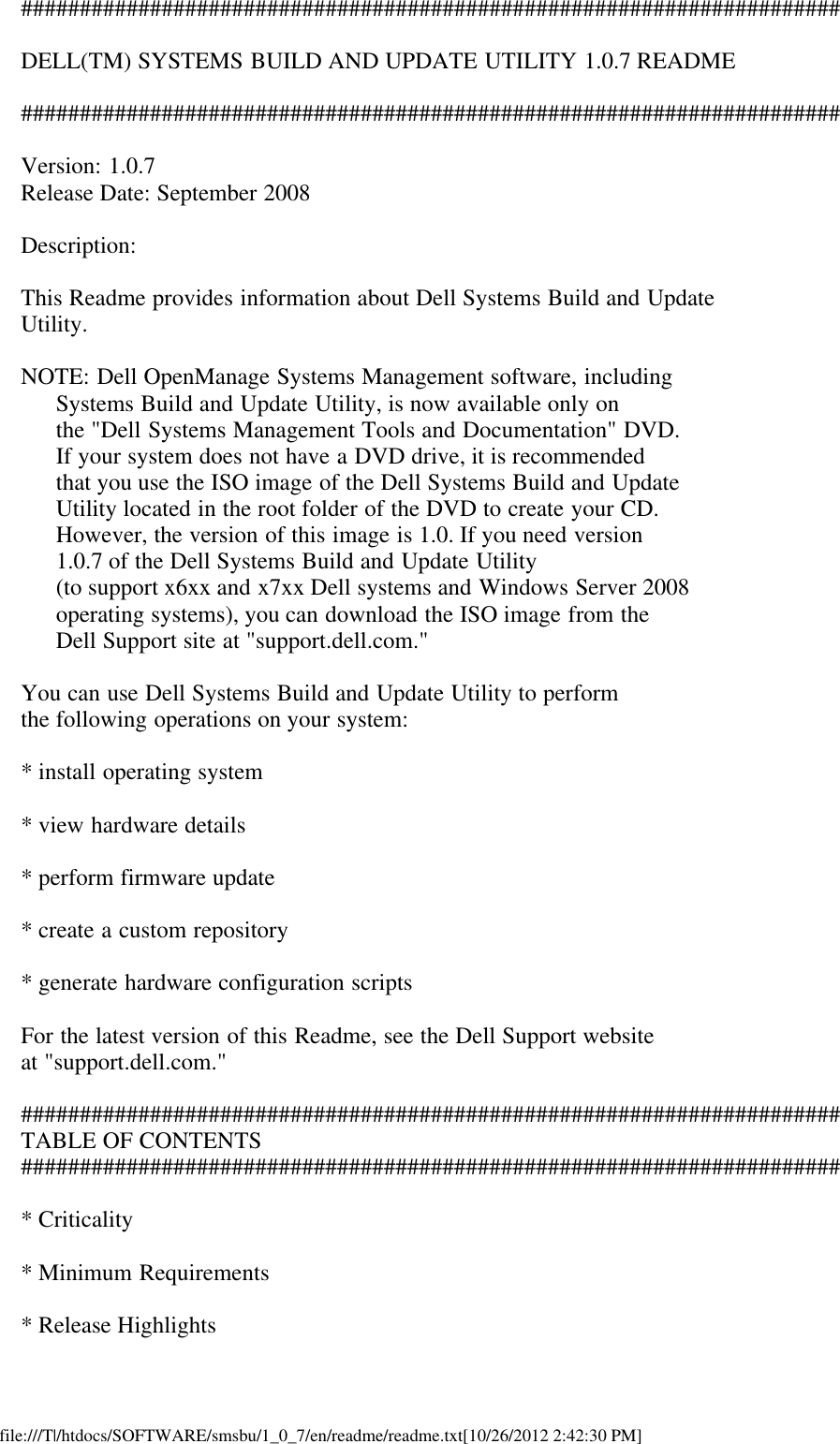 Dell Systems Build And Update Utility Version 1 0 7 Owners Manual 1.0.7 ...