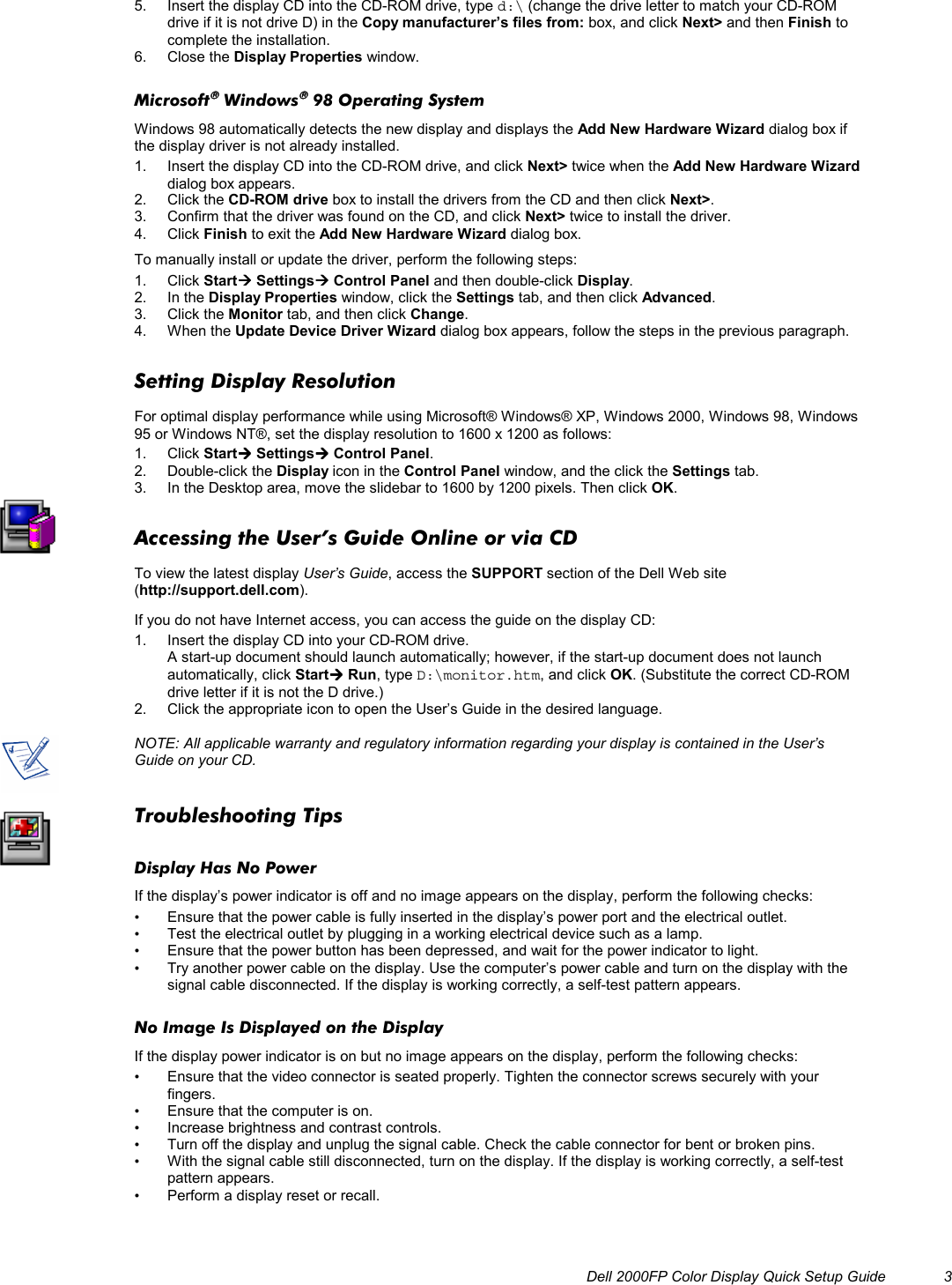 Dell Ultrasharp 2000Fp Users Manual e