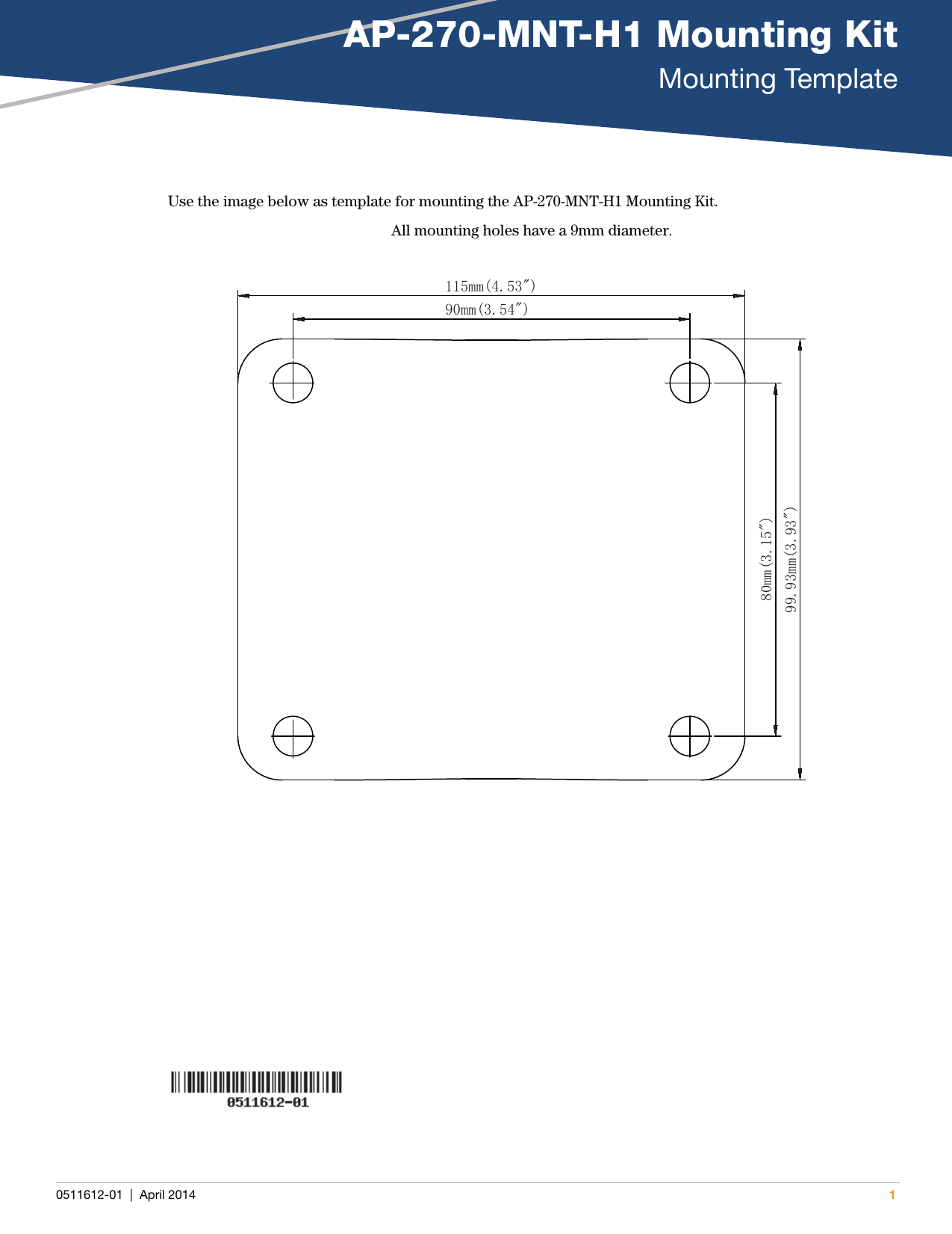 Dell W Ap274 275 Setup Guide AP 270 MNT H1 Mounting Kit