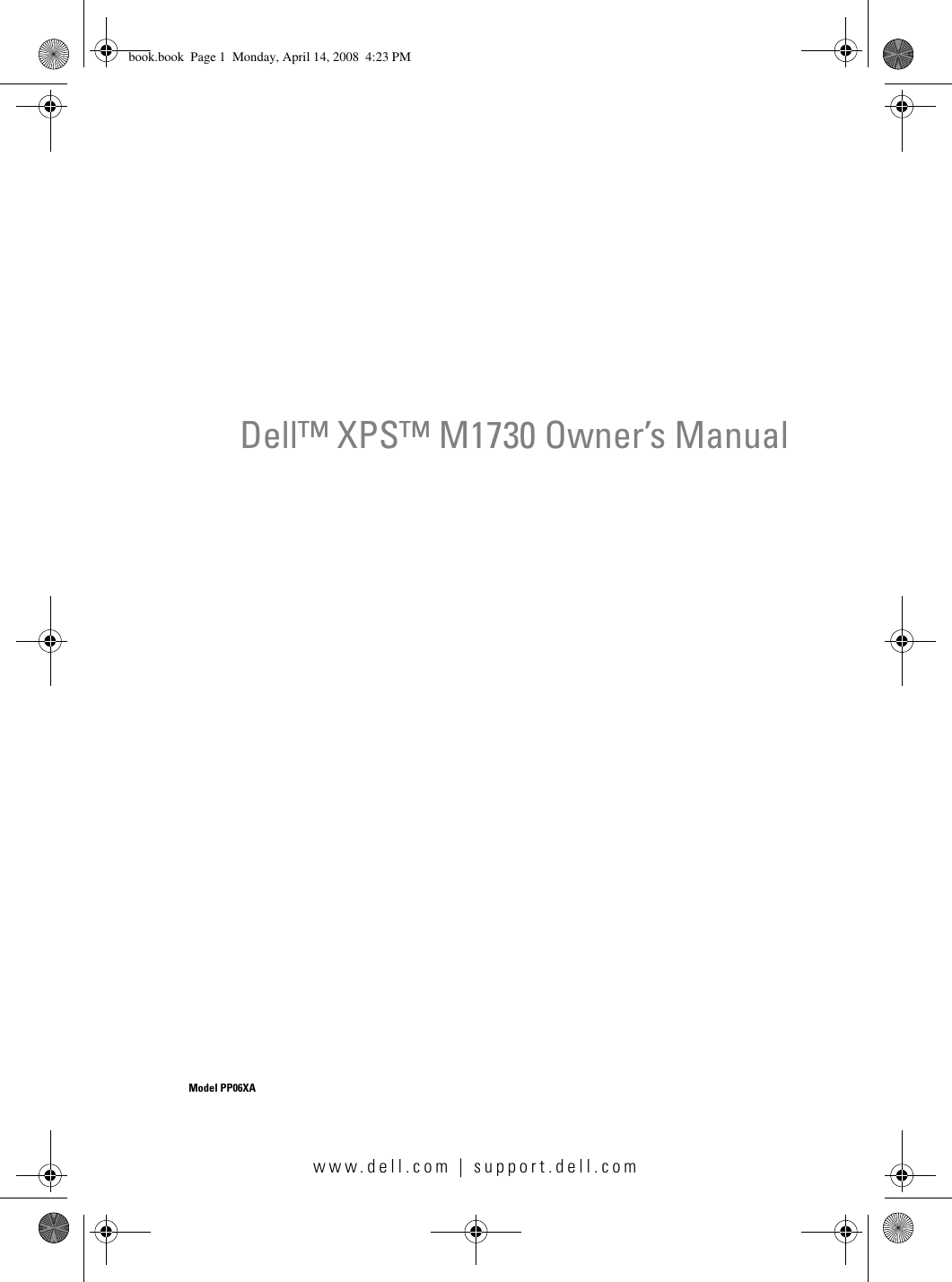 Dell Xps Pp06Xa Users Manual Book