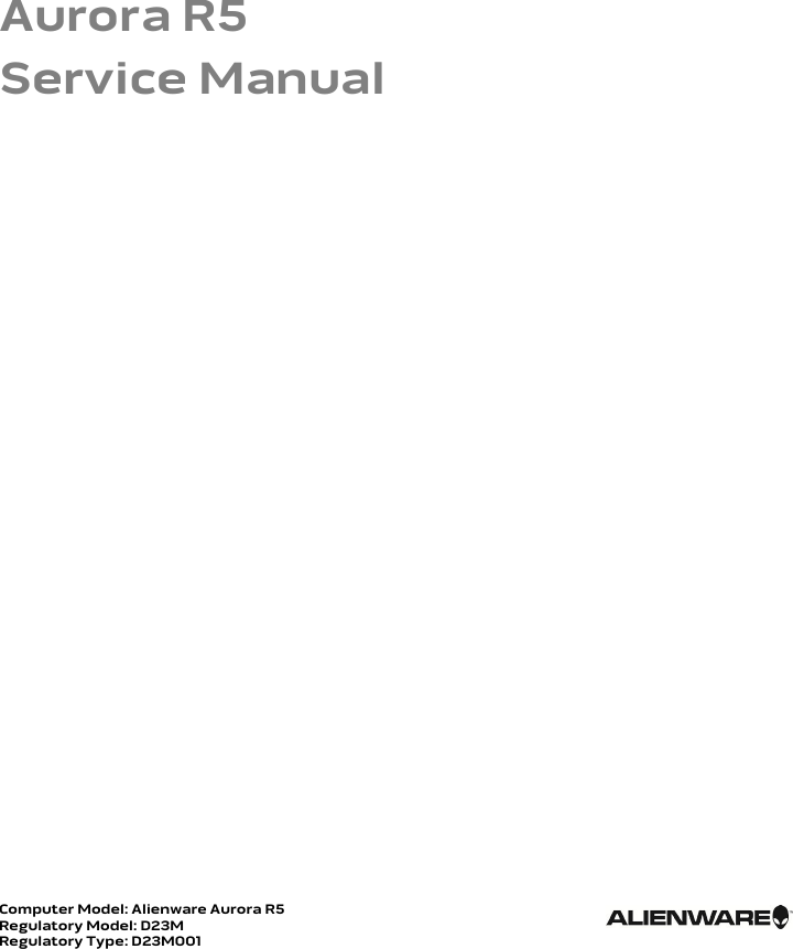 Dell Alienware aurora r5 desktop Service Manual User En us