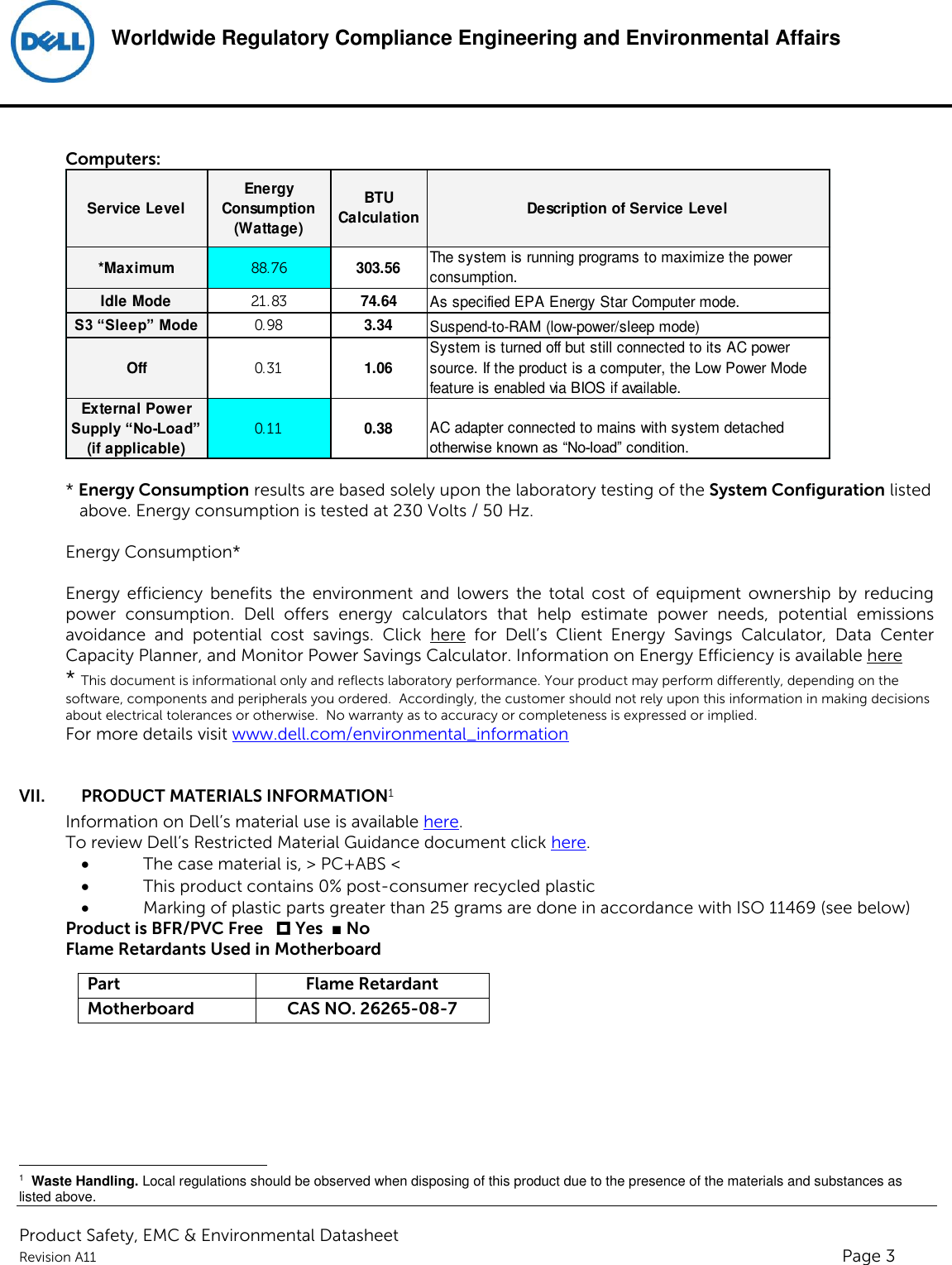 Dell Alienware steam r2 console Product Safety, EMC And Environmental Datasheet User Manual ...