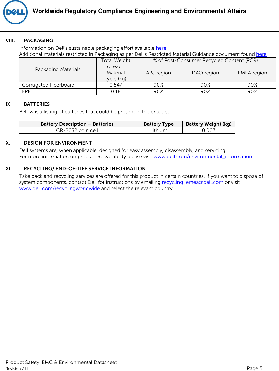 Dell Alienware steam r2 console Product Safety, EMC And Environmental Datasheet User Manual ...