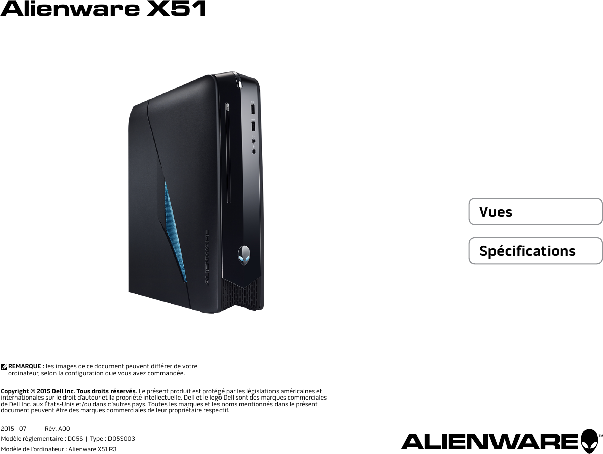 Dell Alienware x51 r3 Spécifications User Manual S SupplÃ©mentaires SpÃ ...