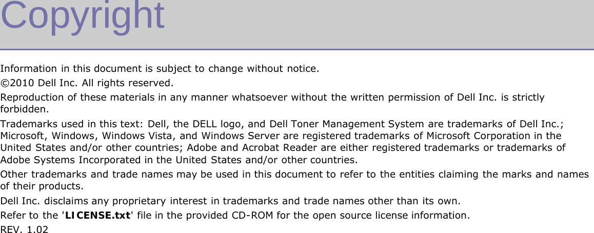 Dell 1135n 1135 Mono Laser User Guide Manual User's En us