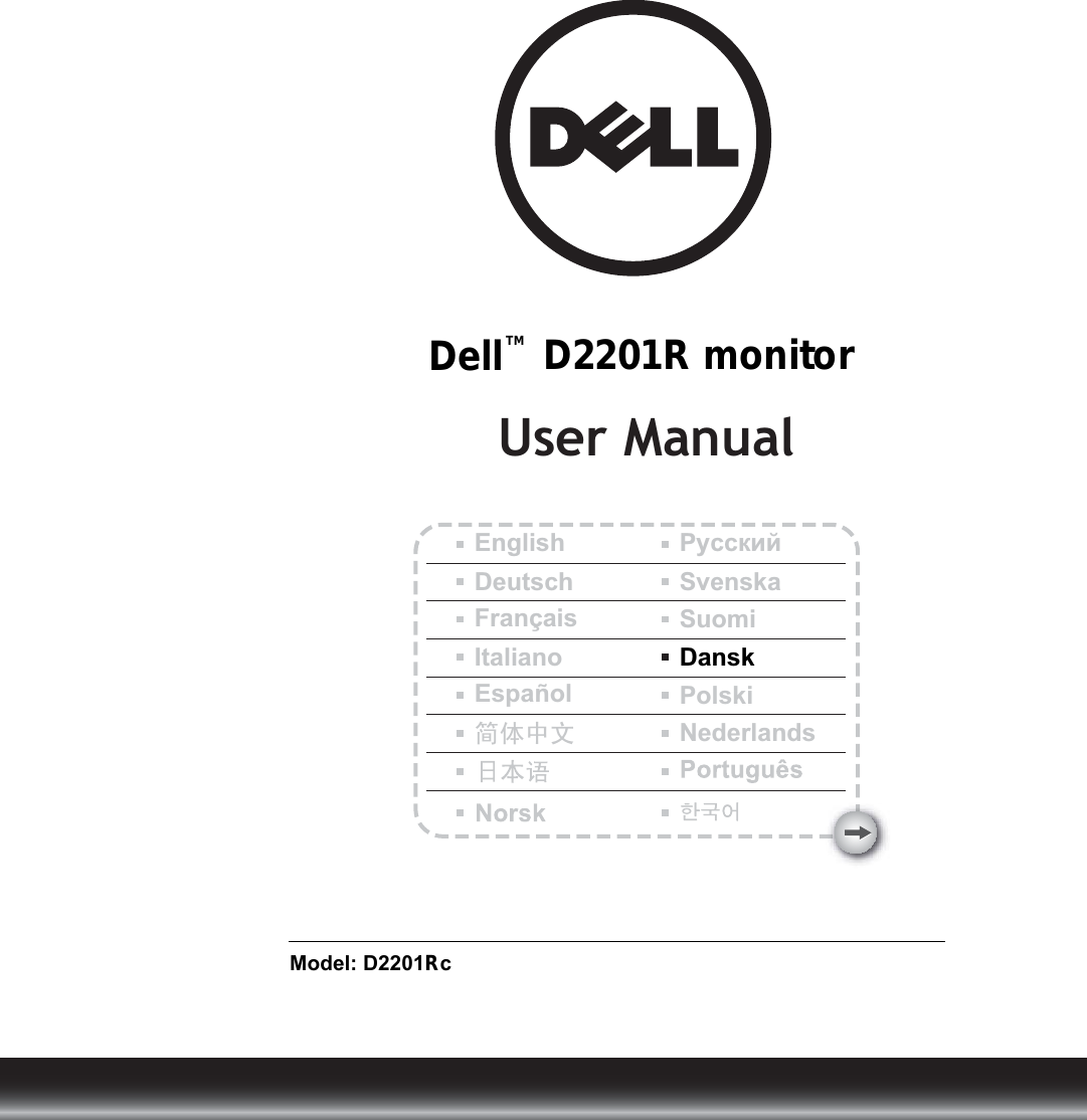 Dell d2201 Monitor User's Manual User Guide Da dk