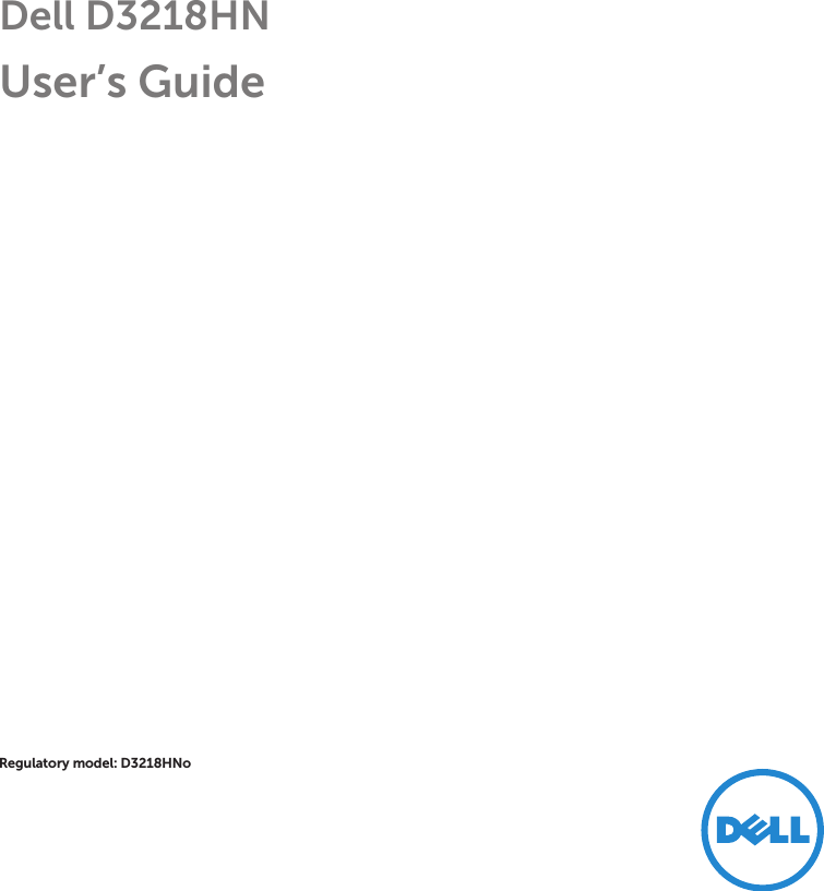 Dell d3218hn monitor User Guide Manual User's En us