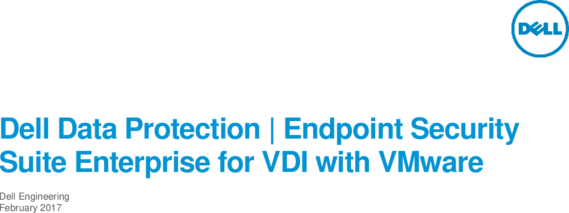 Dell dp endpt security suite enterprise Endpoint For VMware User Manual ...