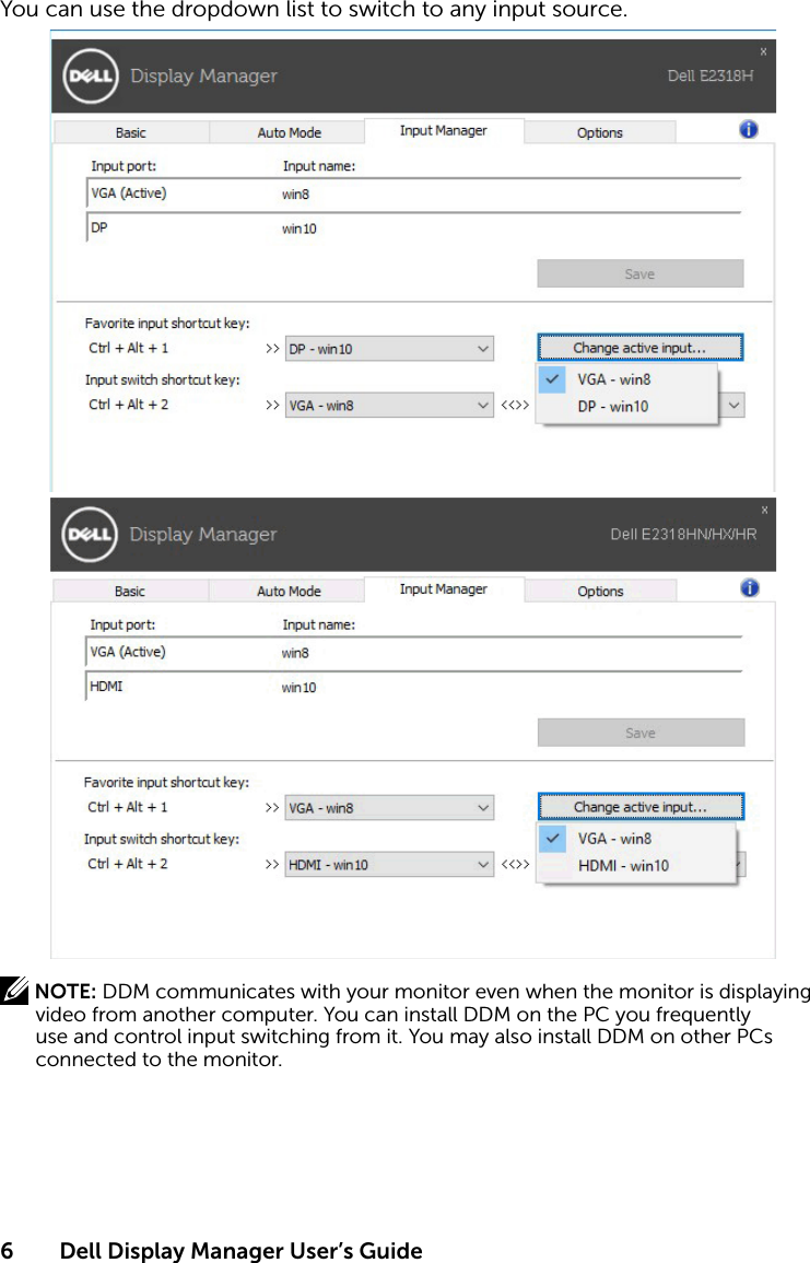 Dell e2318h monitor Display Manager User’s Guide User Manual User's ...