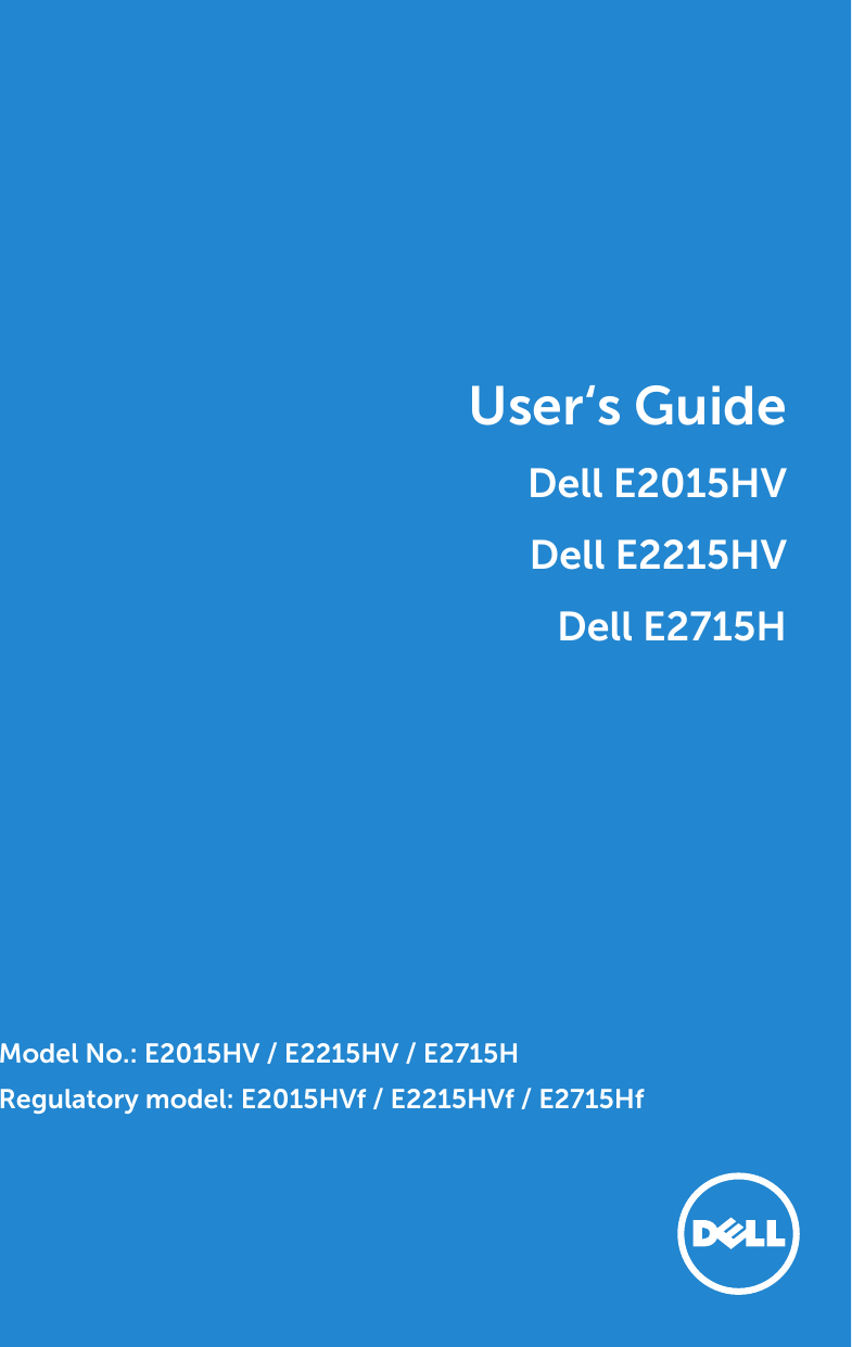 Dell e2715h Monitor User‘s Guide User Manual User's En us